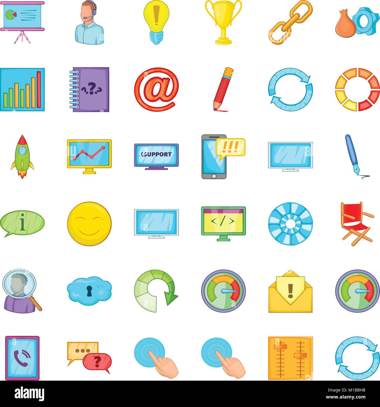 Management icons set, cartoon style Stock Vector Image & Art - Alamy