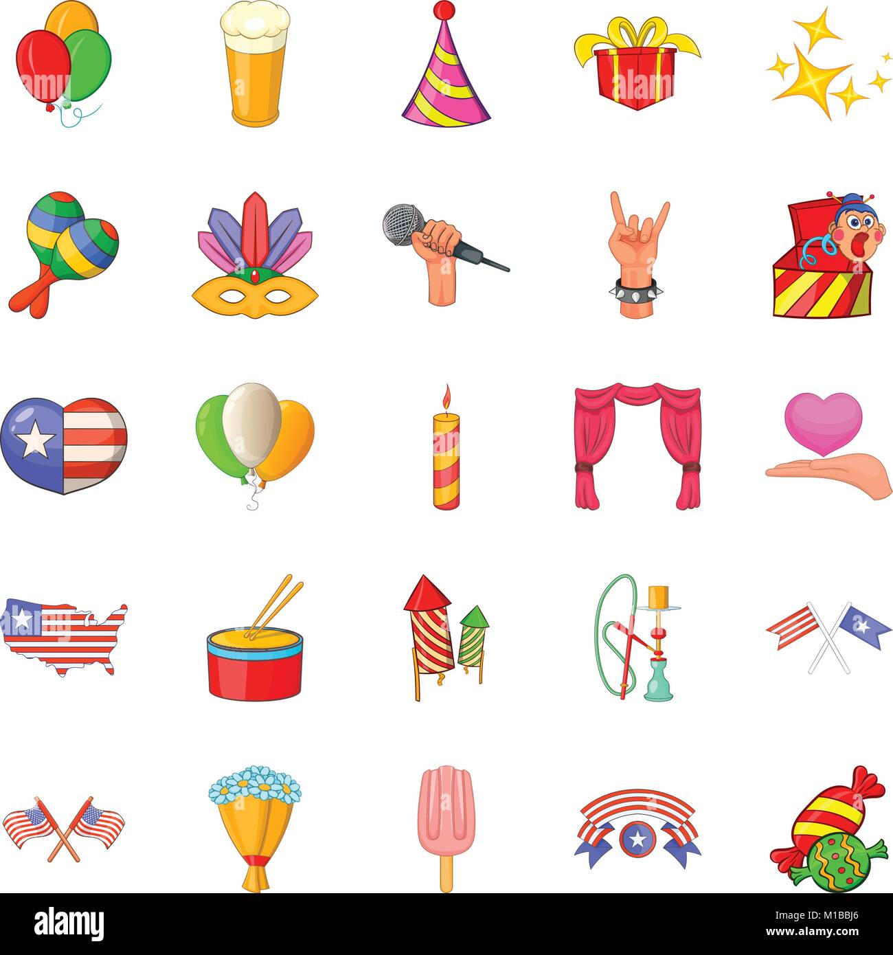 Festive mood icons set, cartoon style Stock Vector Image & Art - Alamy