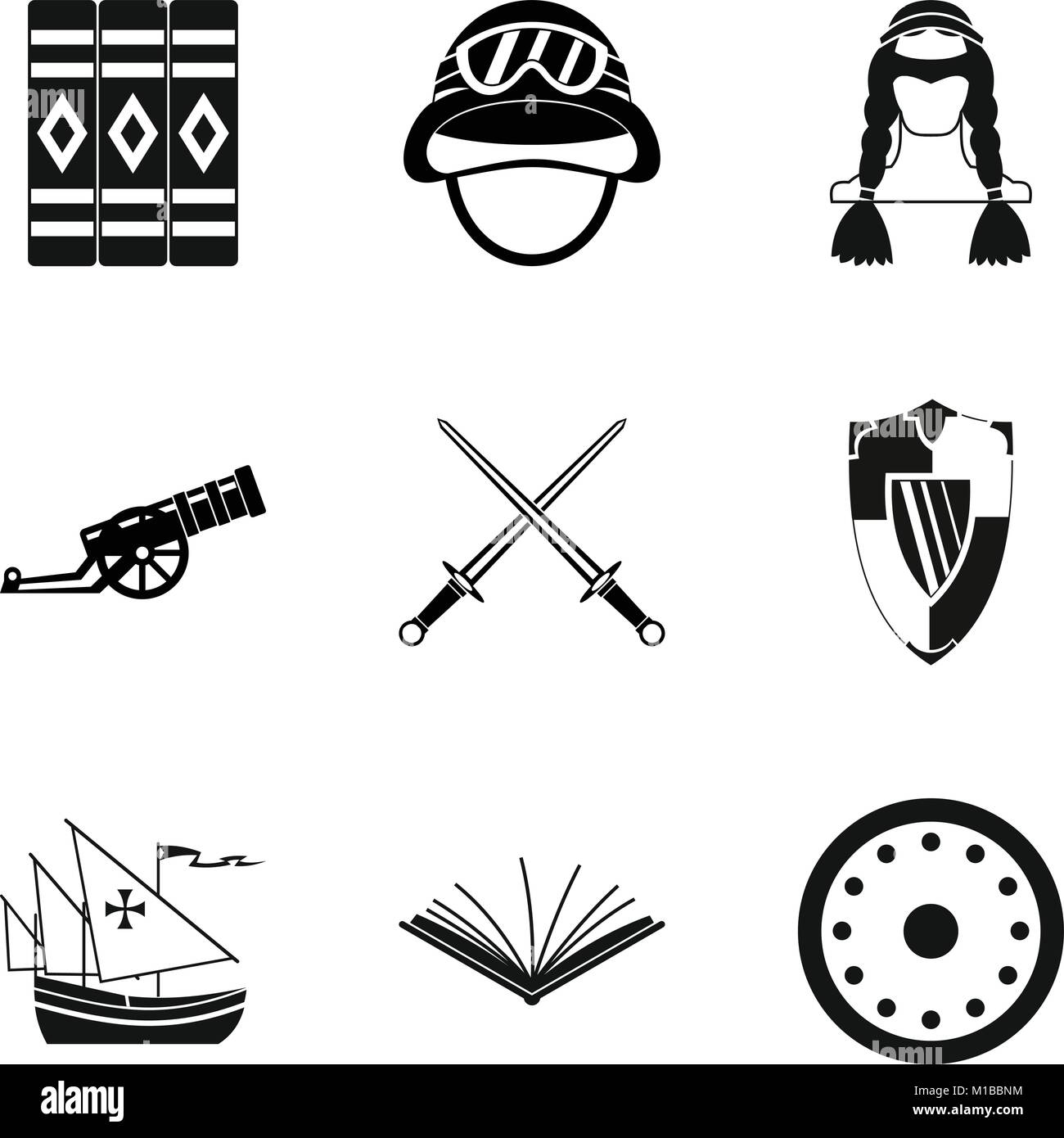 Historical fact icons set, simple style Stock Vector Image & Art - Alamy