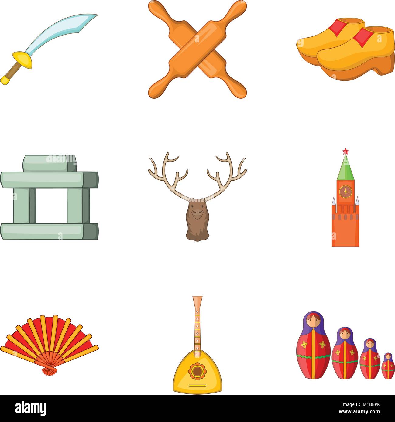 Historical museum icons set, cartoon style Stock Vector Image & Art - Alamy
