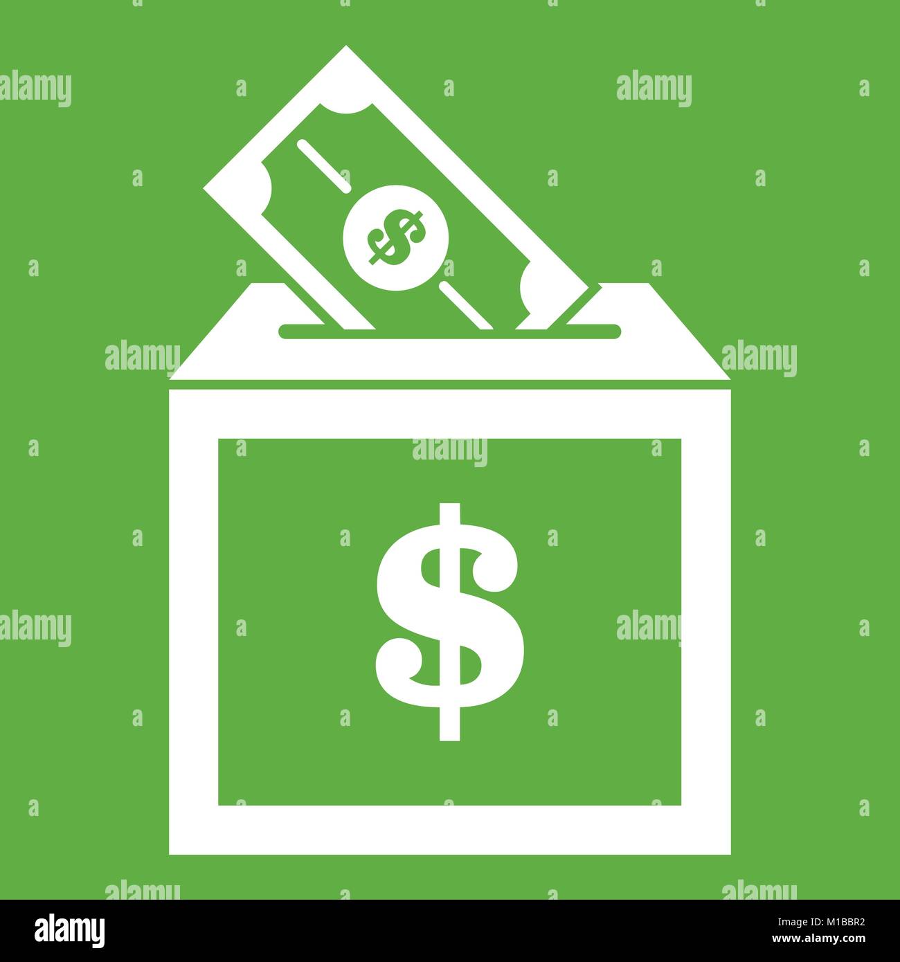 Donation box icon green Stock Vector Image & Art - Alamy