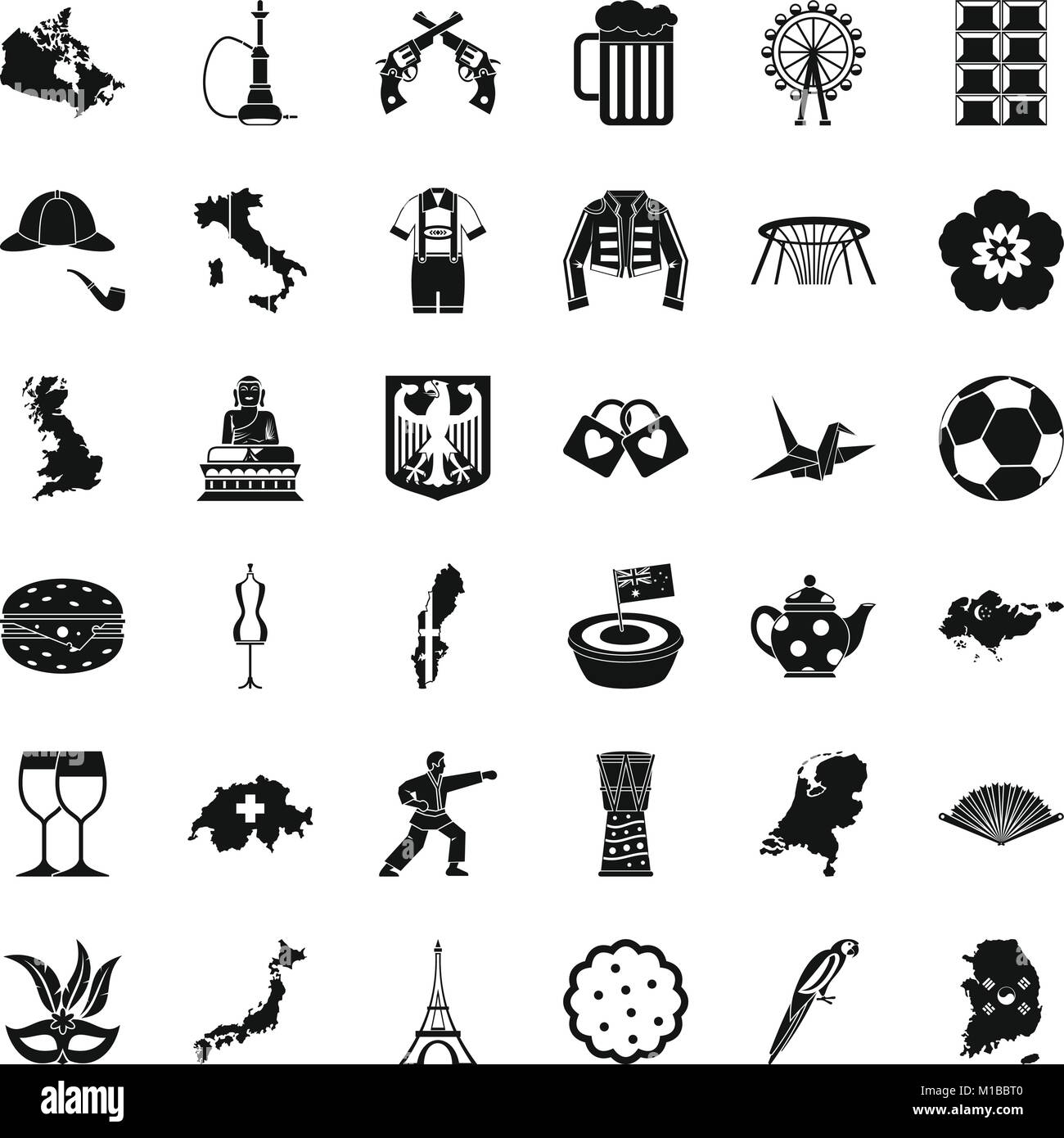 World map icons set, simple style Stock Vector Image & Art - Alamy