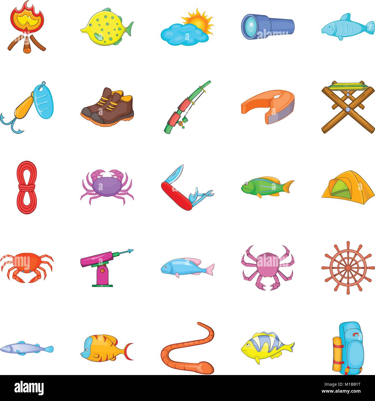 Fish icons set, cartoon style Stock Vector Image & Art - Alamy