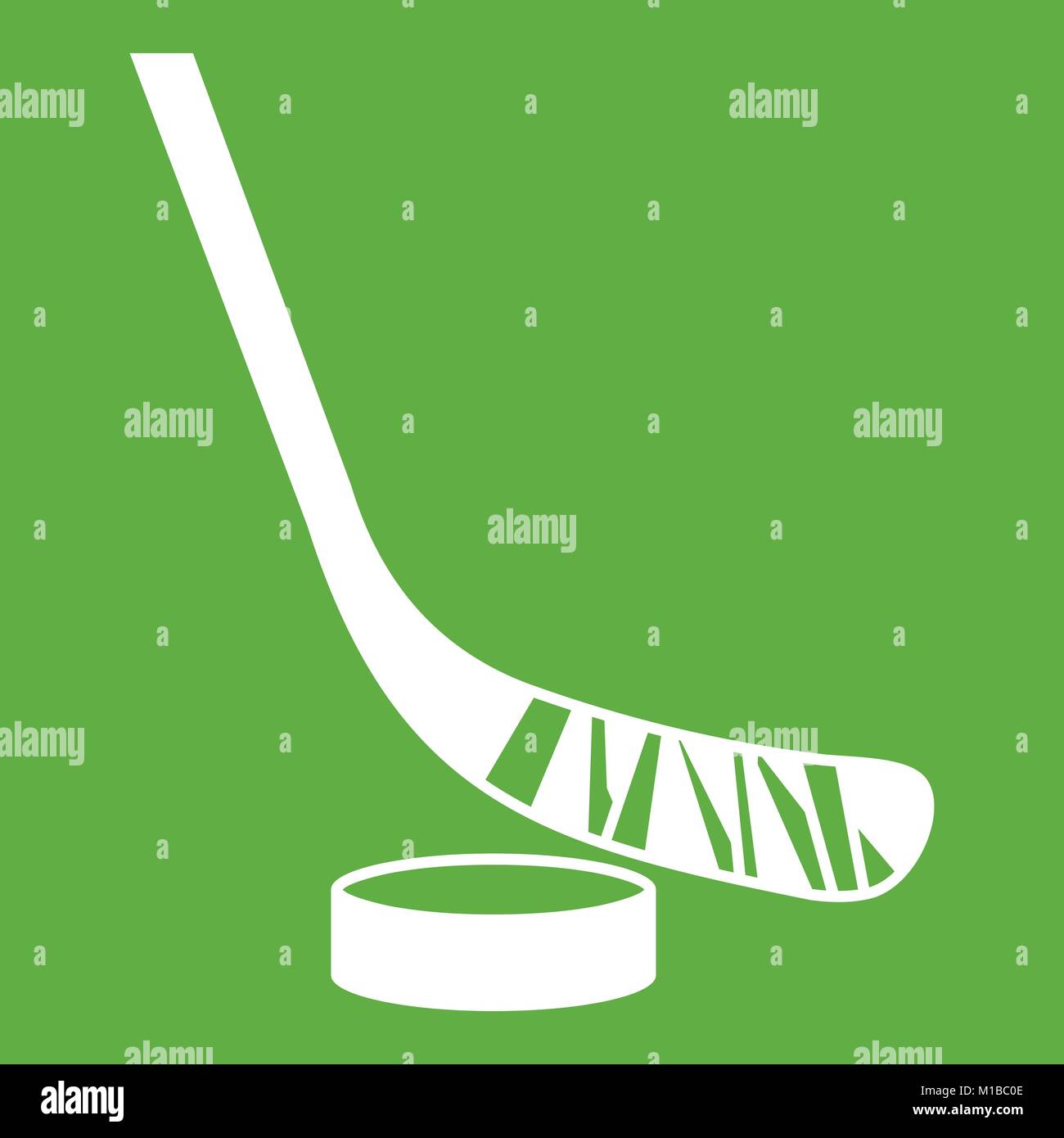 Stick and puck icon green Stock Vector Image & Art - Alamy