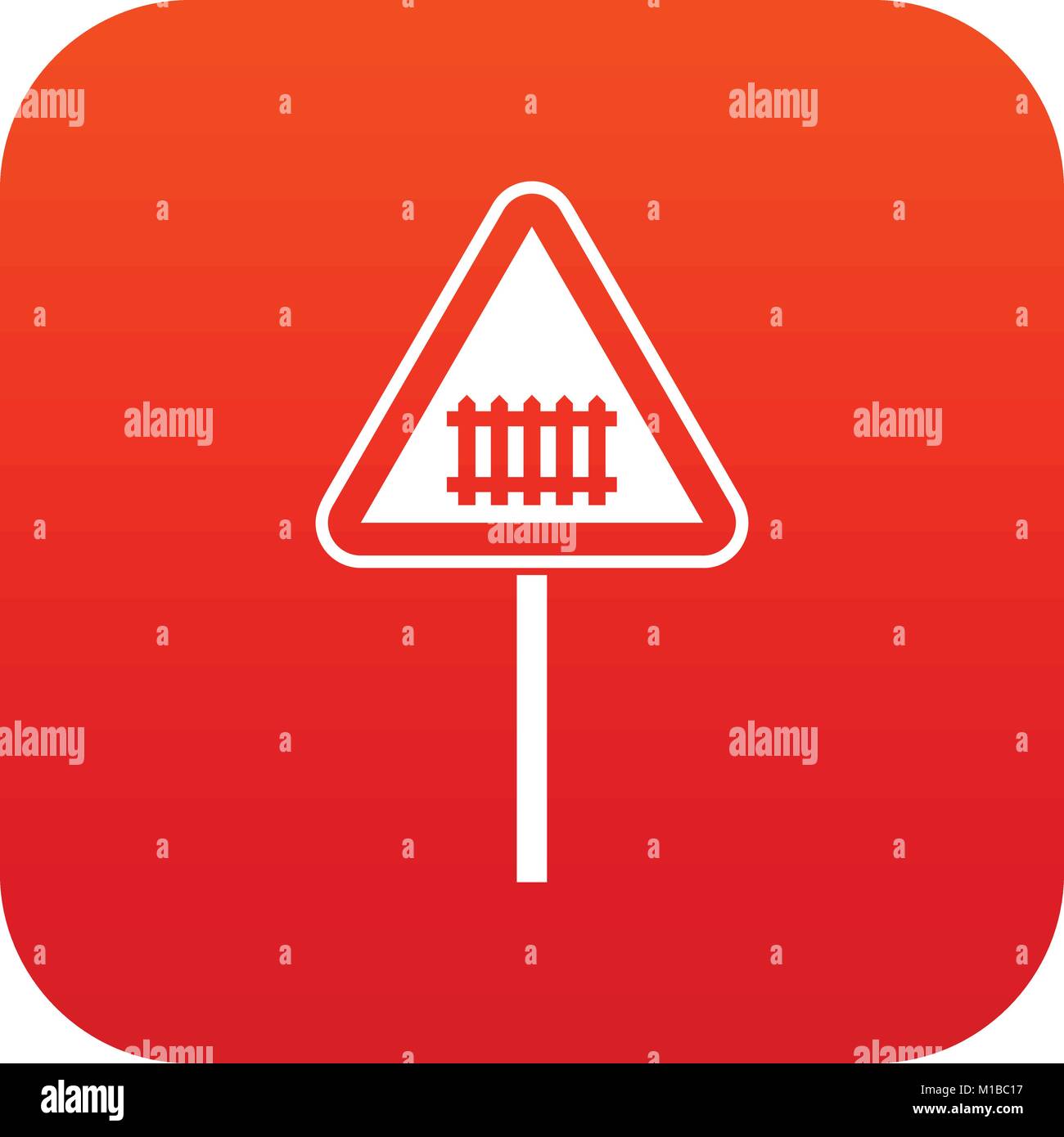 Warning road sign icon digital red Stock Vector Image & Art - Alamy