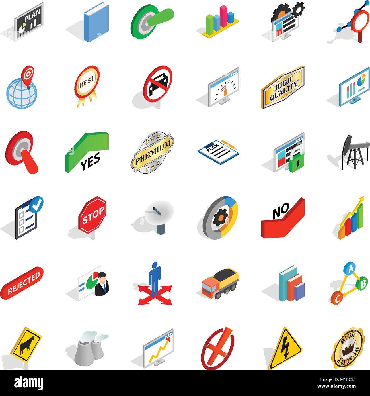 Labelling icons set, isometric style Stock Vector Image & Art - Alamy