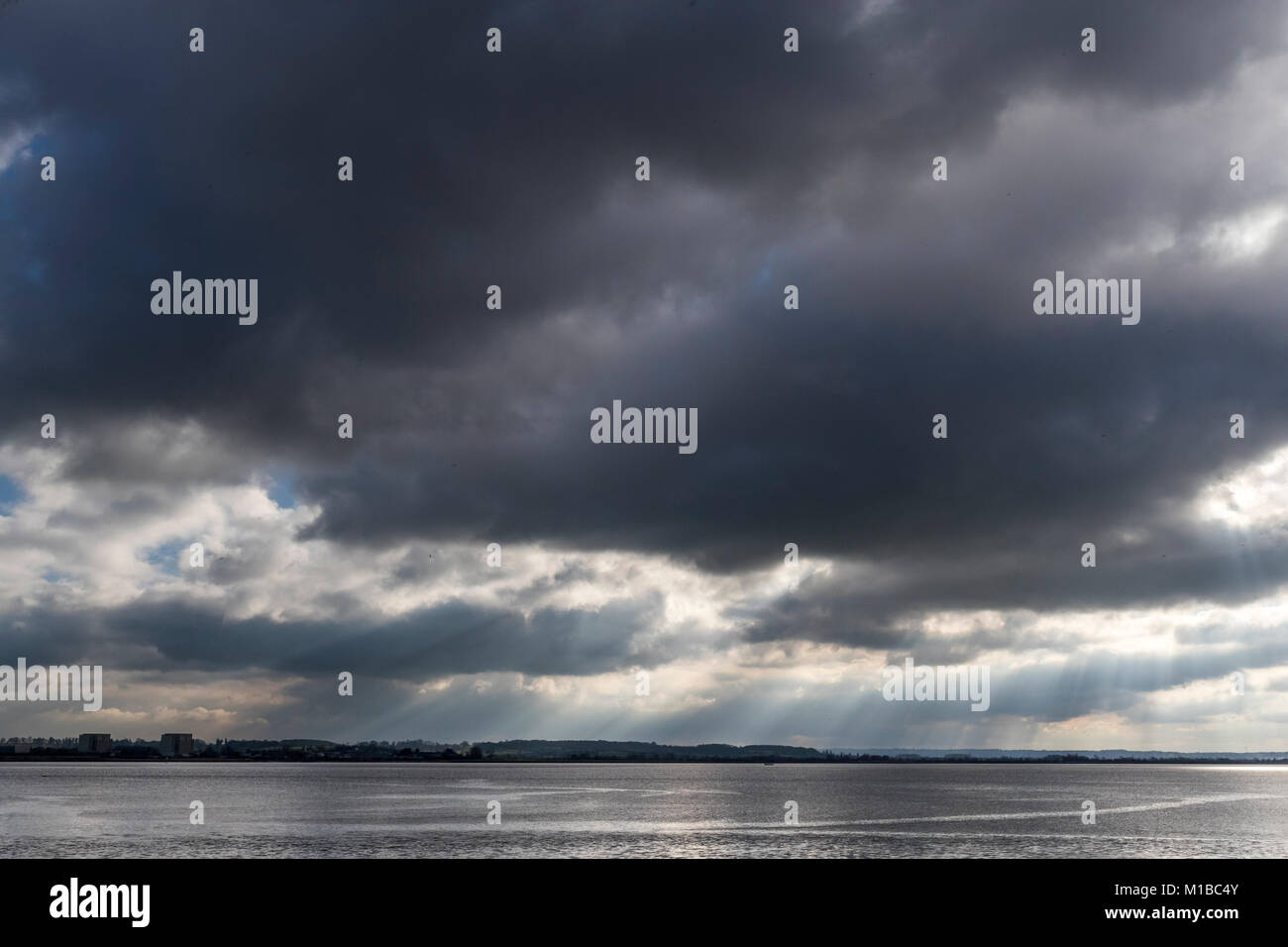 The vast River Severn estuary from Lydney Dock, Gloucestershire Stock ...