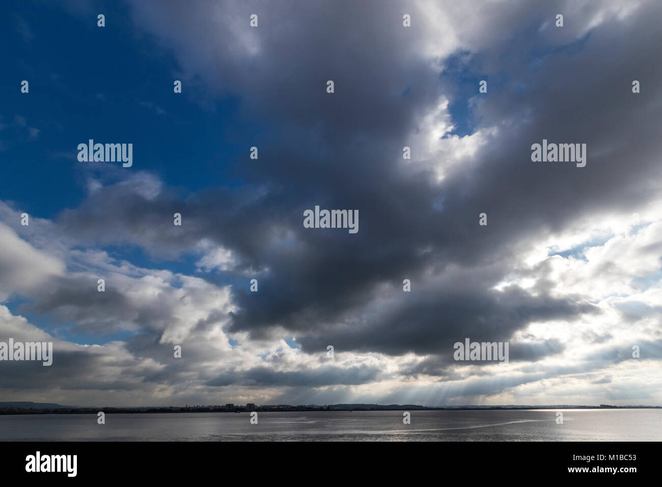 The vast River Severn estuary from Lydney Dock, Gloucestershire Stock ...
