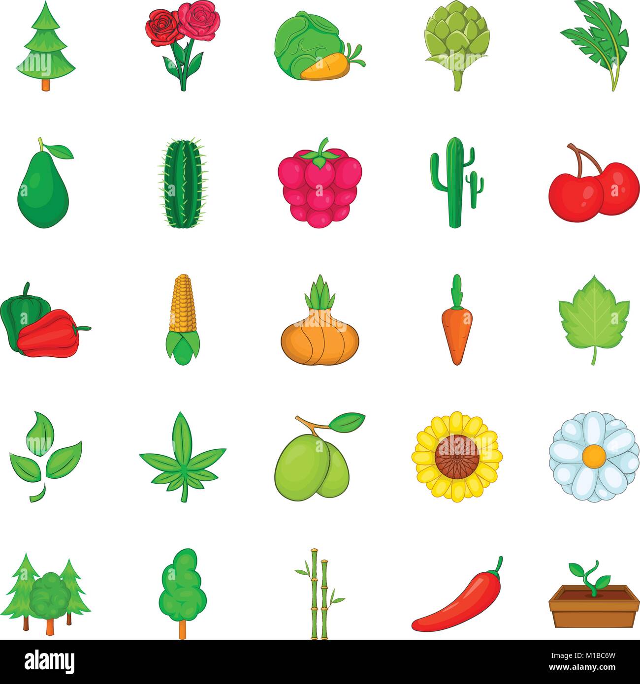 Green world icons set, cartoon style Stock Vector Image & Art - Alamy