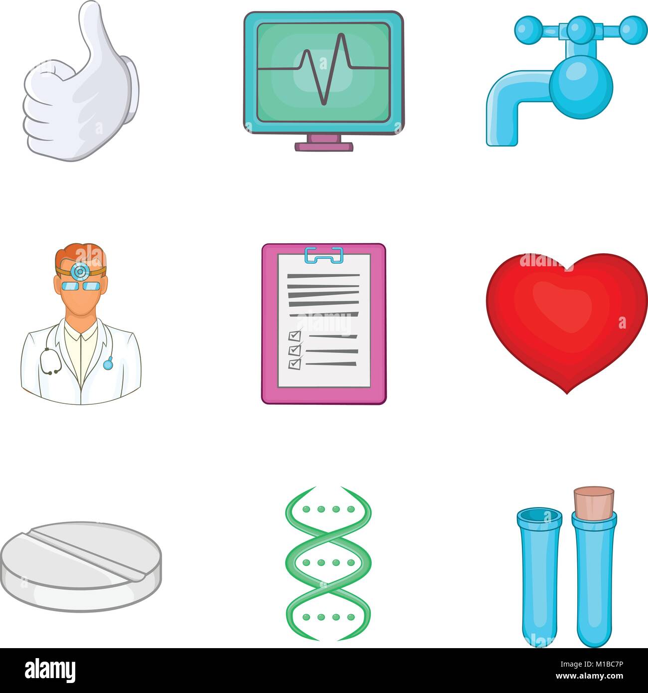Hospital icons set, cartoon style Stock Vector Image & Art - Alamy