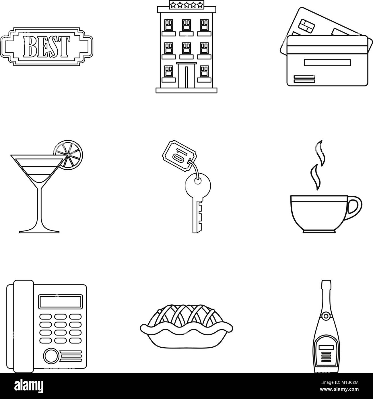 Rent a room icons set, outline style Stock Vector Image & Art - Alamy