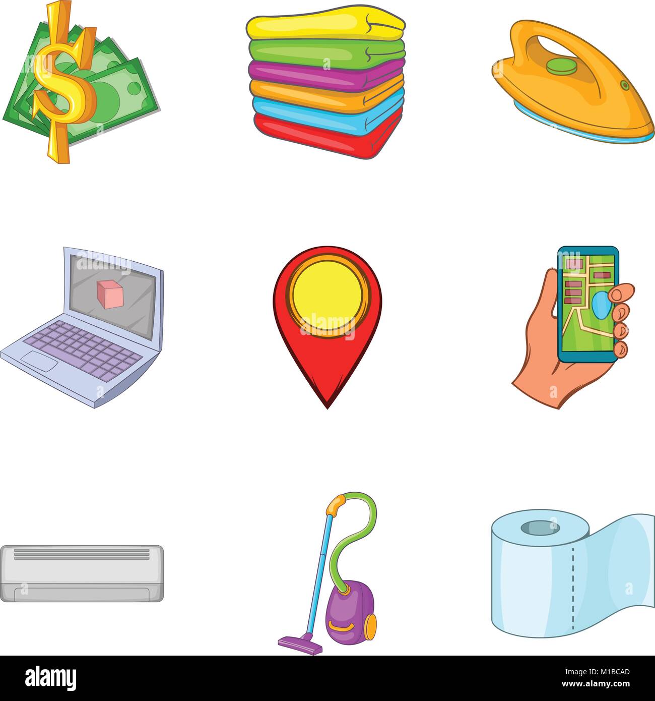 Stay overnight icons set, cartoon style Stock Vector Image & Art - Alamy