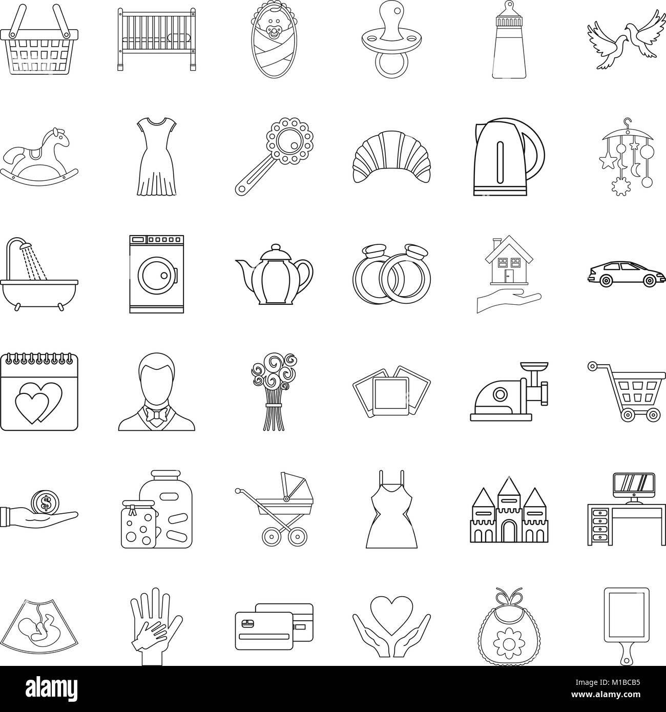 Married life icons set, outline style Stock Vector Image & Art - Alamy
