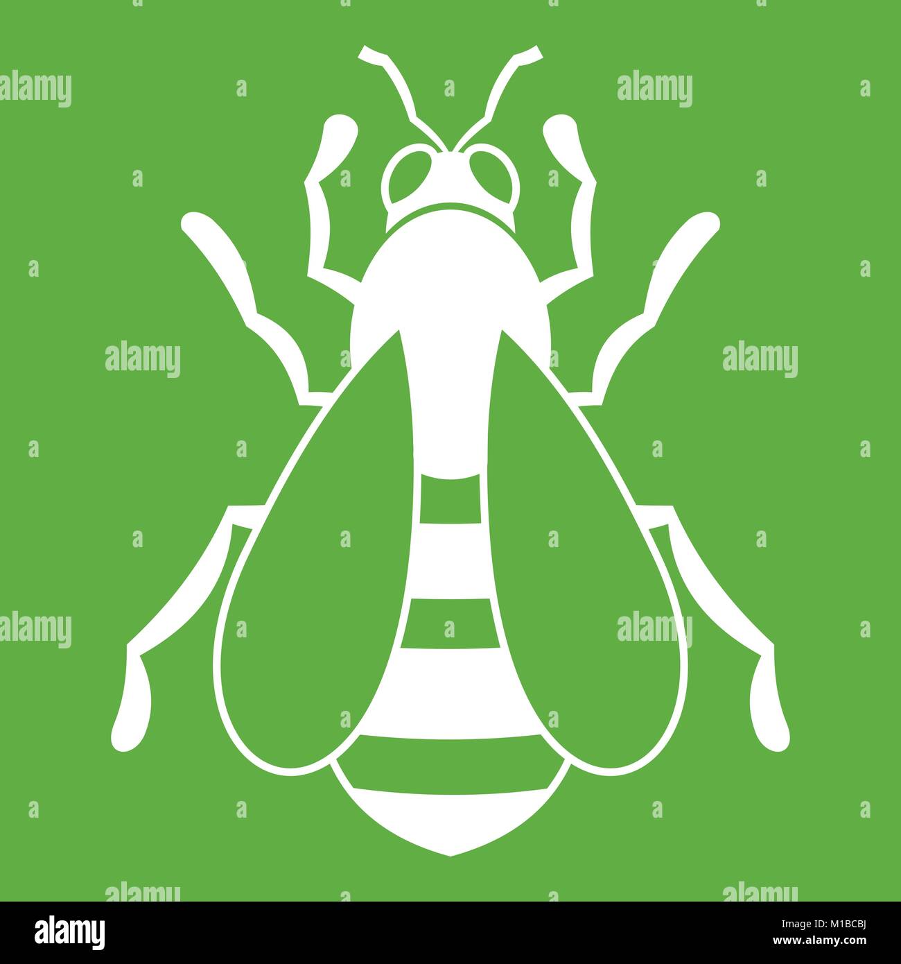 Bee icon green Stock Vector Image & Art - Alamy