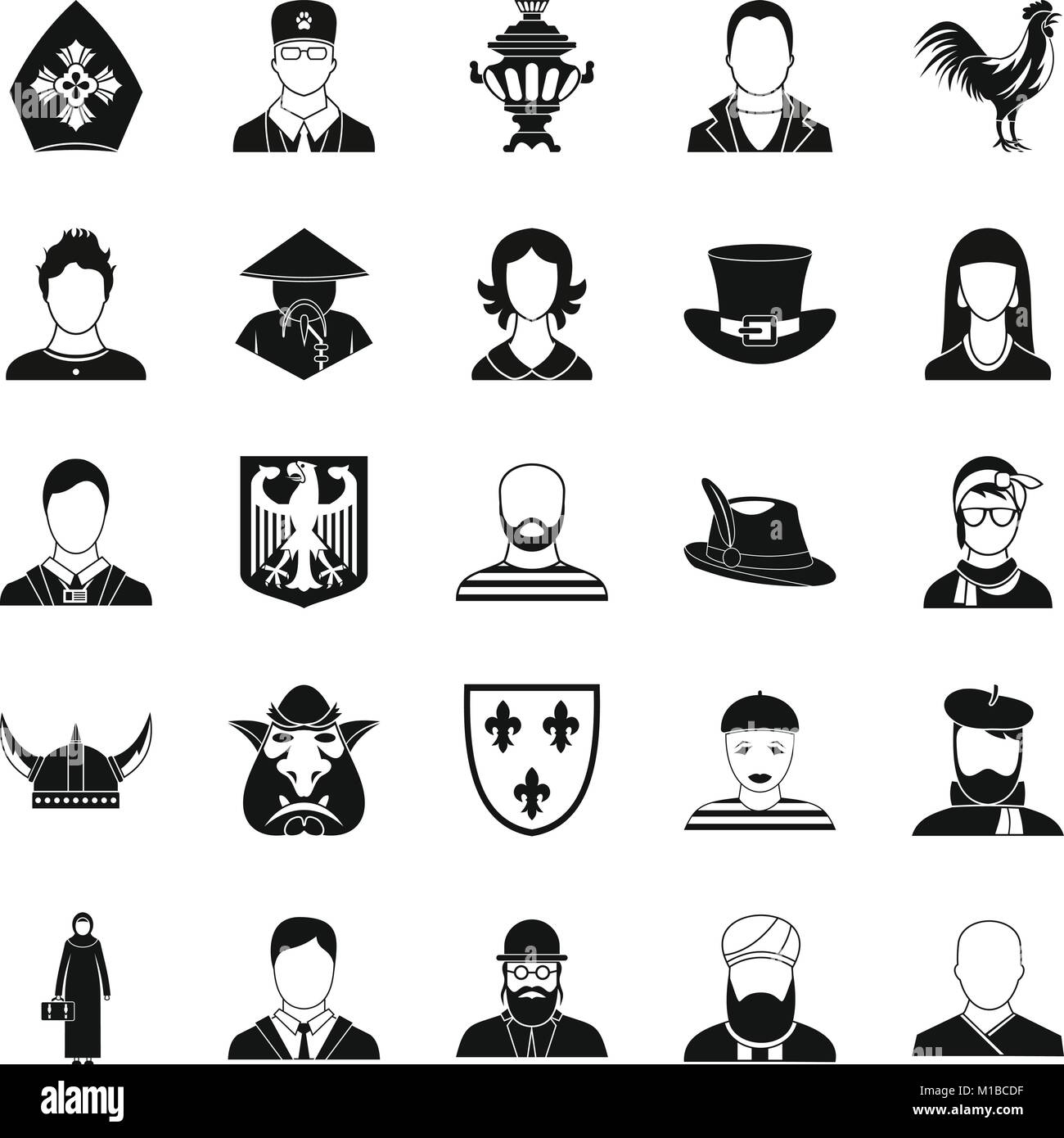 National icons set, simple style Stock Vector Image & Art - Alamy