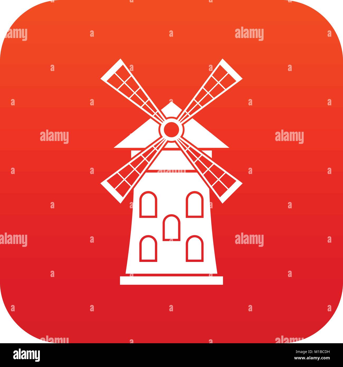 Windmill icon digital red Stock Vector Image & Art - Alamy