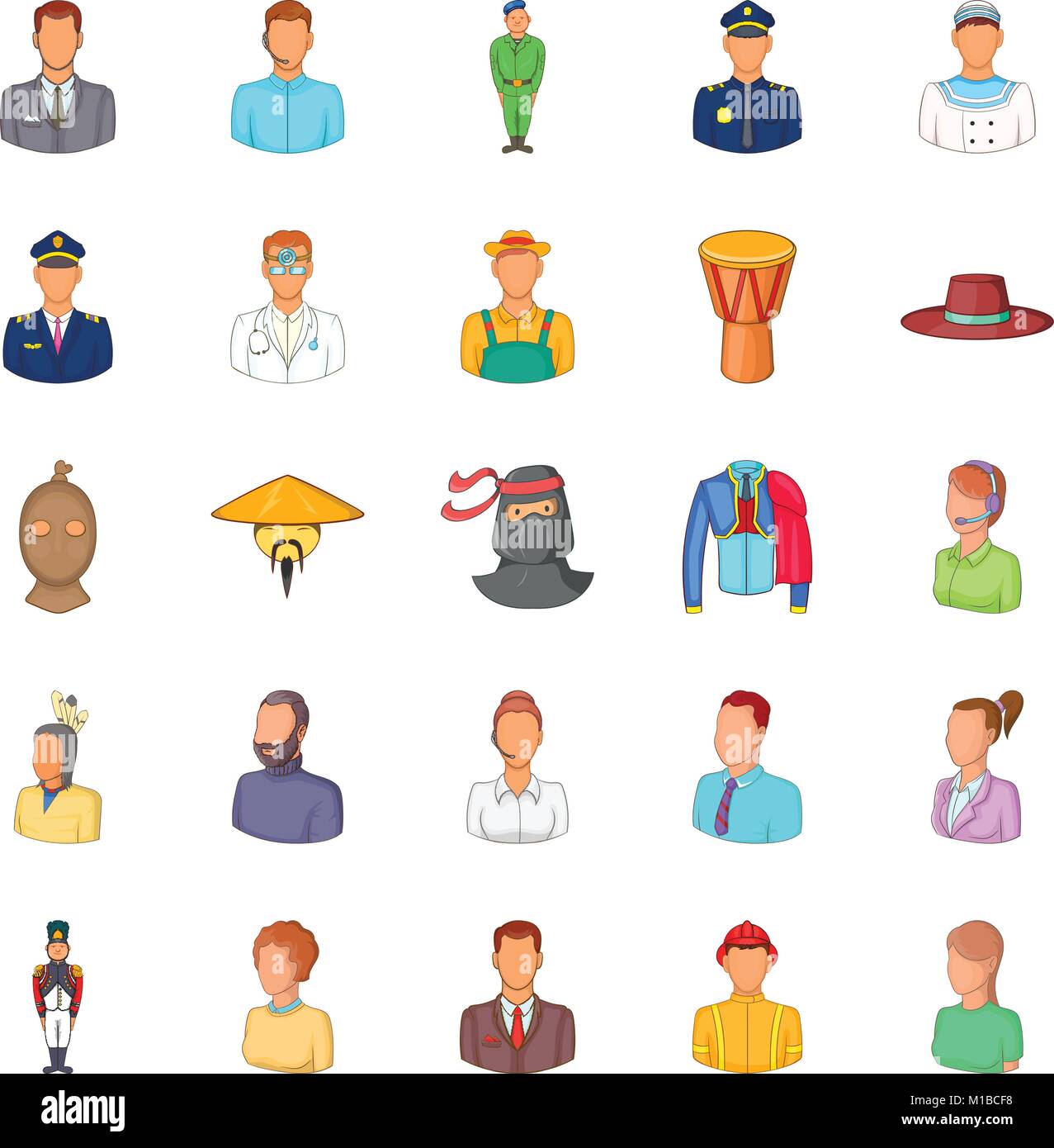 Fellow icons set, cartoon style Stock Vector Image & Art - Alamy