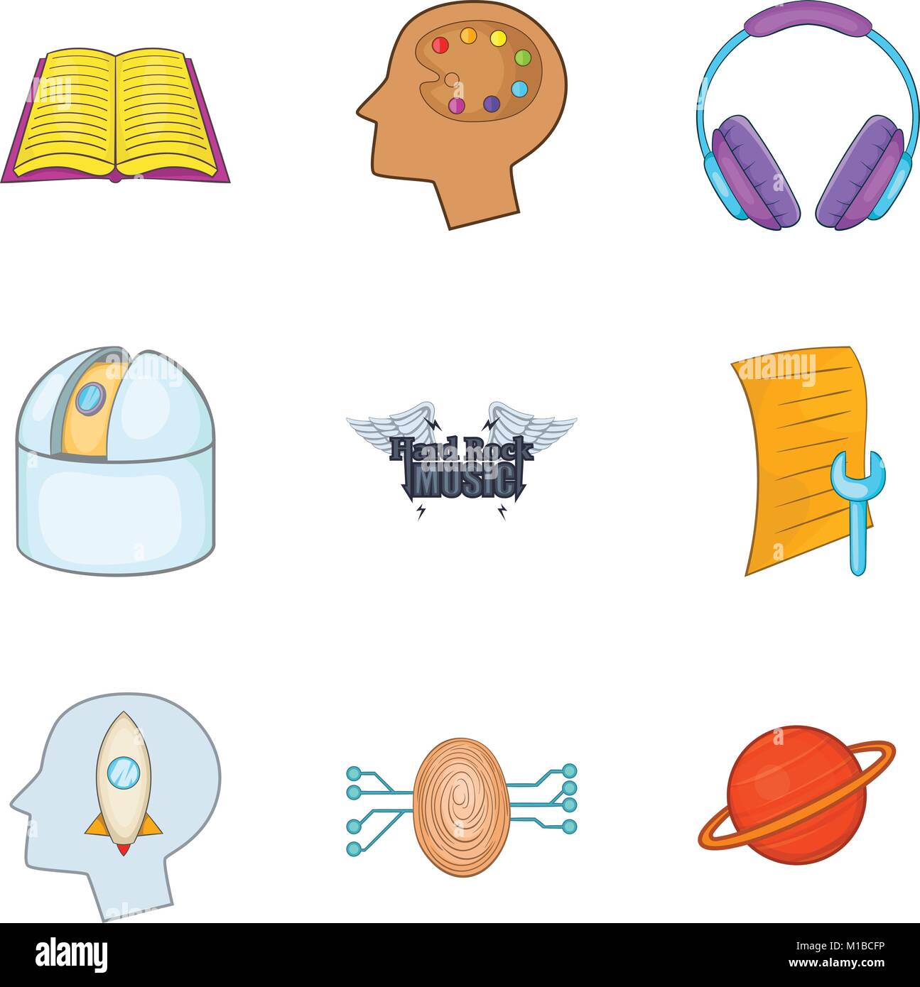 Human intelligence icons set, cartoon style Stock Vector Image & Art ...