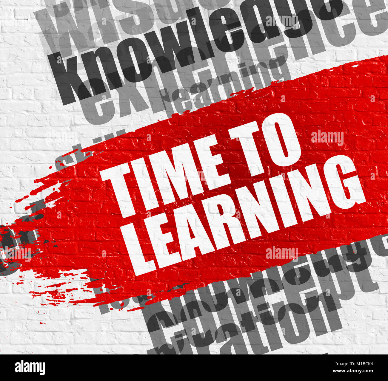 Time To Learning on White Wall Stock Photo - Alamy