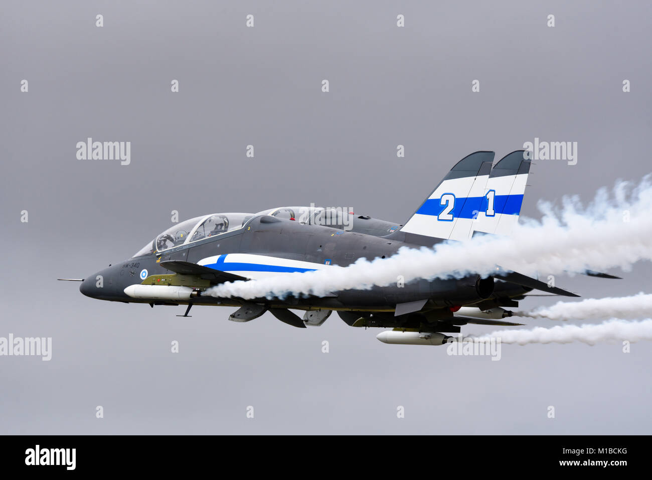 Midnight Hawks Finnish aerobatics display team. Finnish Air Force air ...