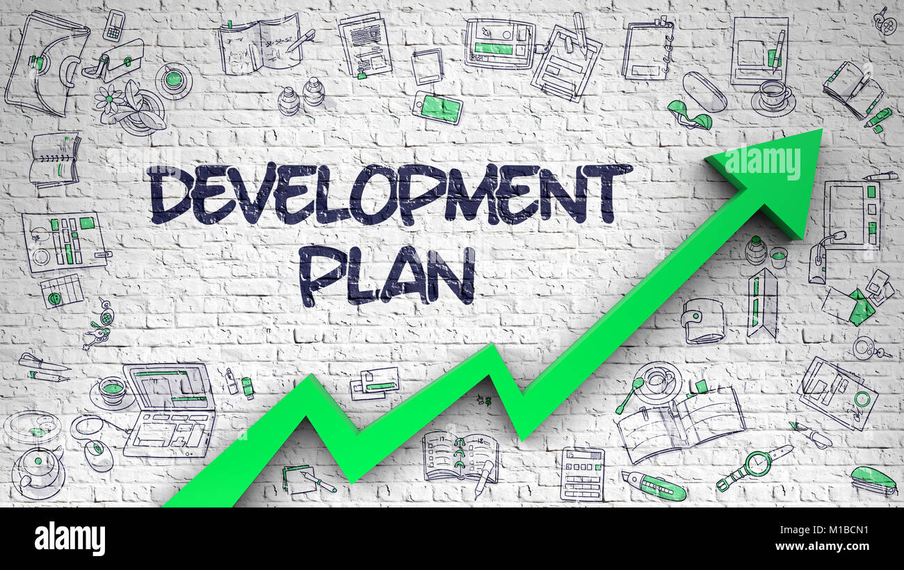 Development Plan Drawn on Brick Wall Stock Photo - Alamy