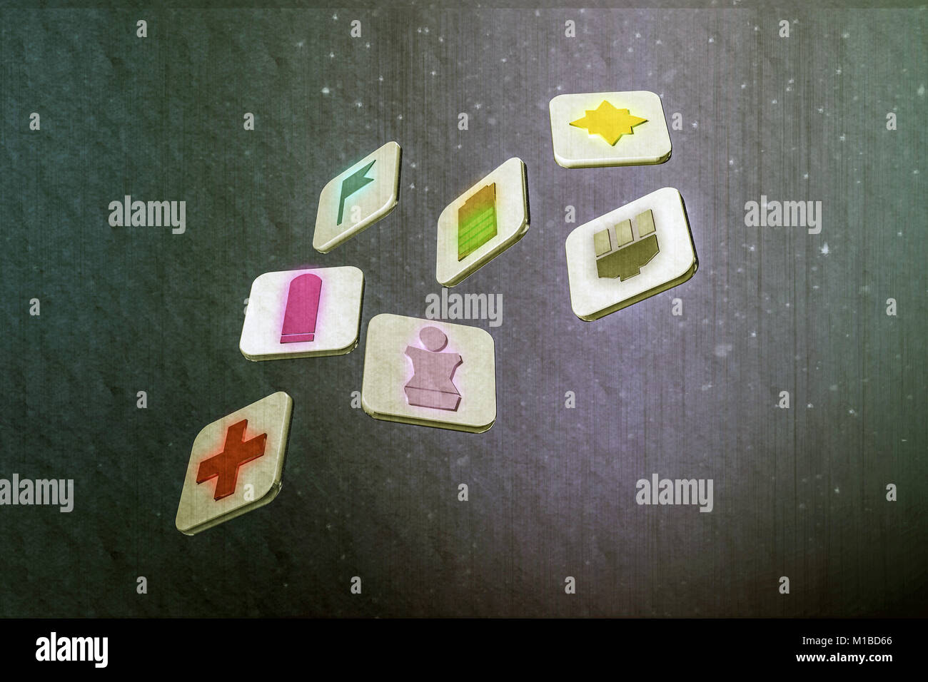 3d illustration of a squared icons group Stock Photo - Alamy
