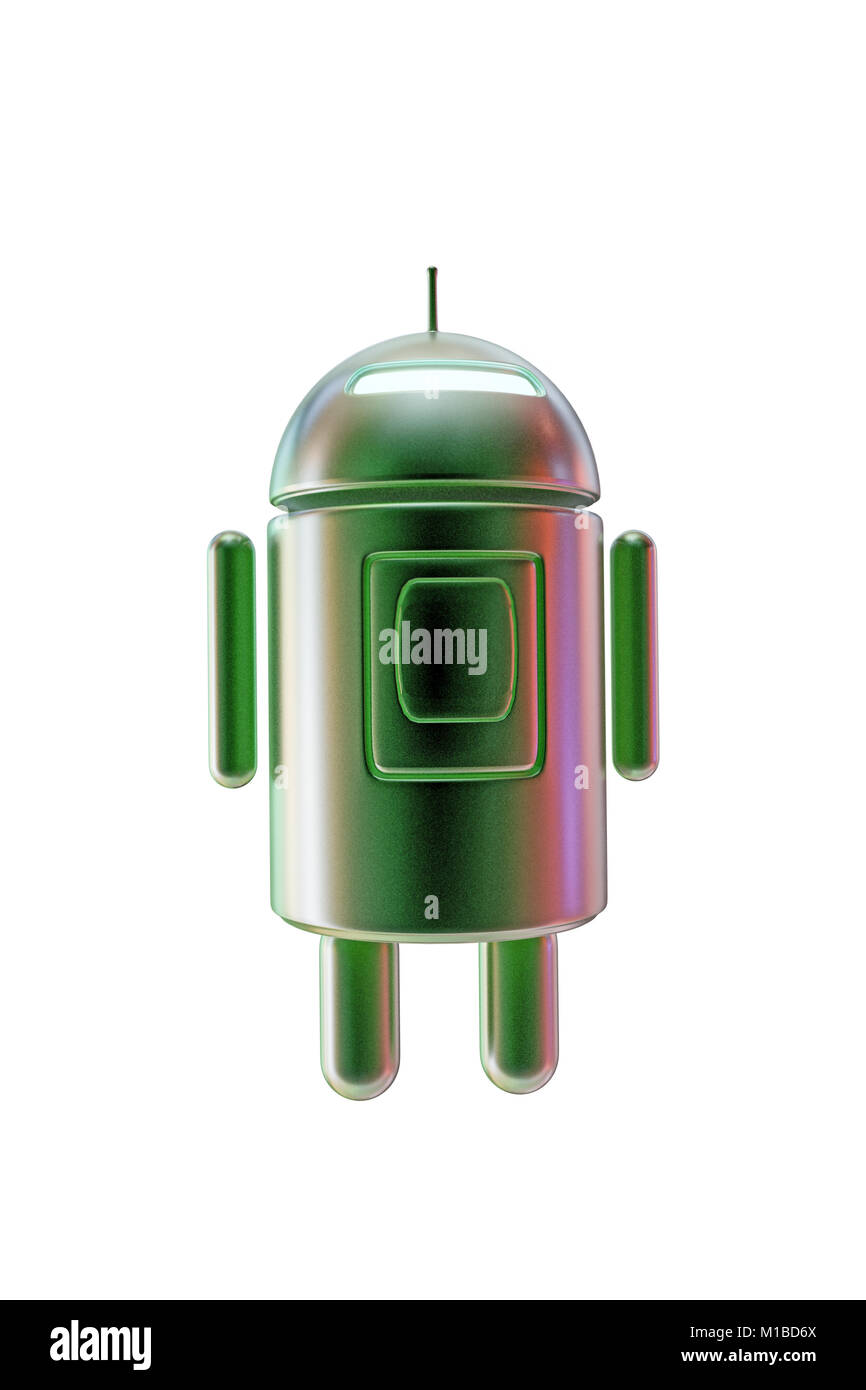 3d illustration of a robot isolated on white background Stock Photo - Alamy