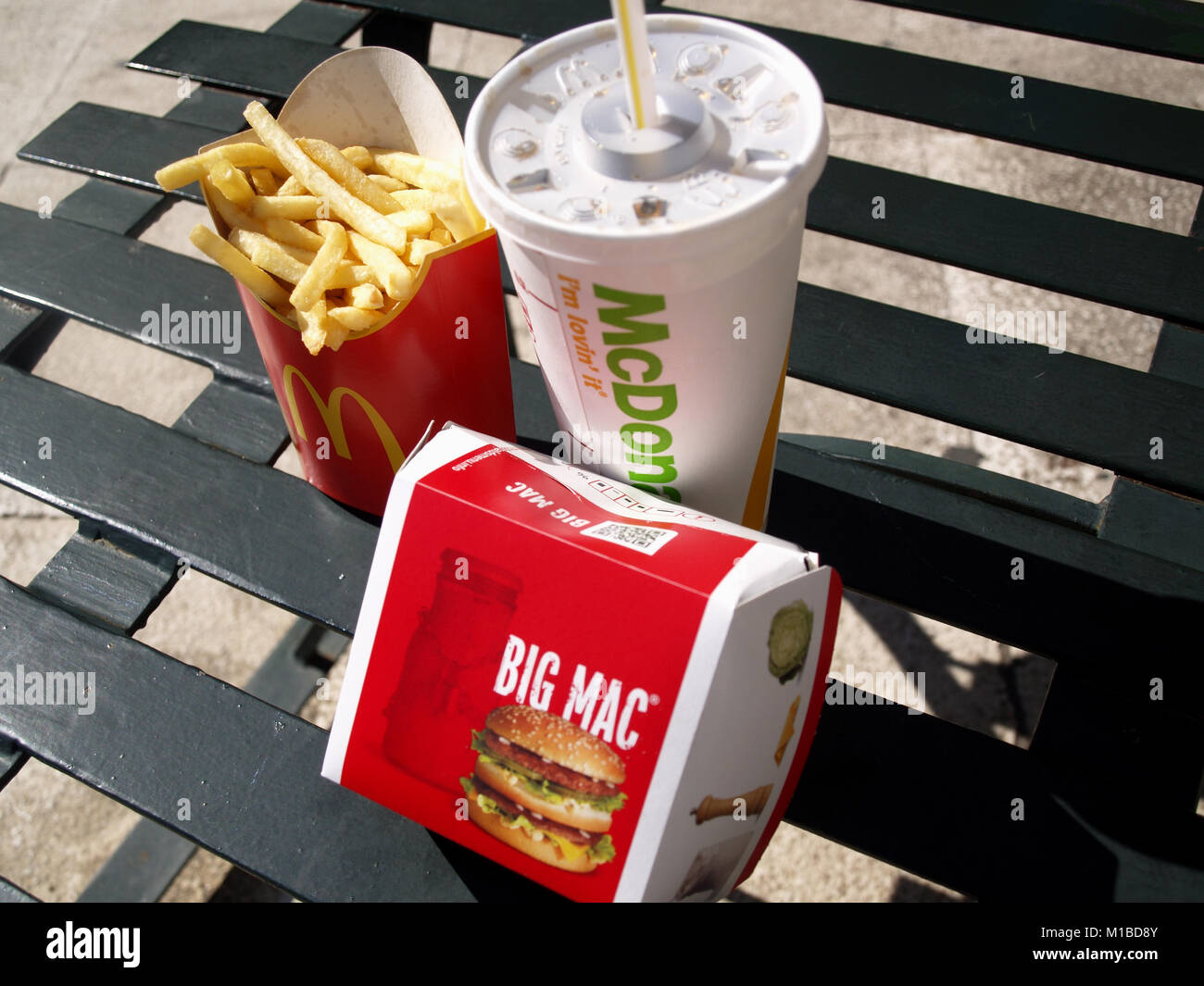 McDonalds Big mac meal packaging outside restaurant in Corfu, Greece ...