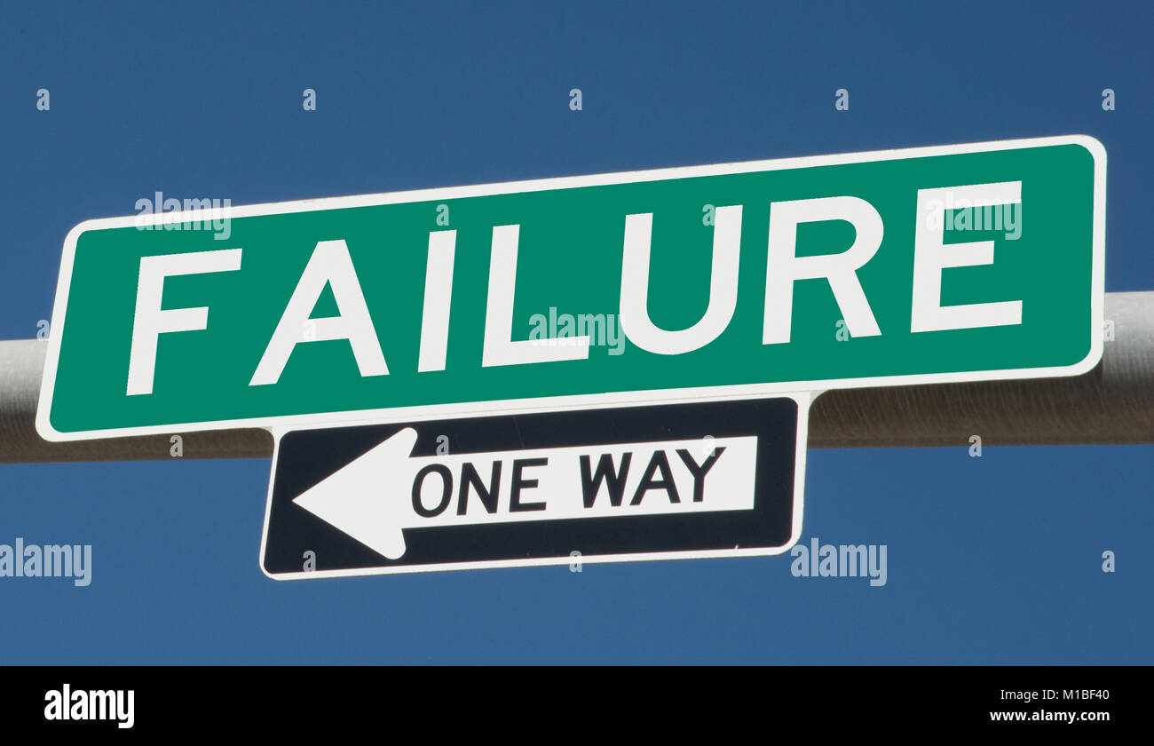 Failure One Way highway sign Stock Photo - Alamy