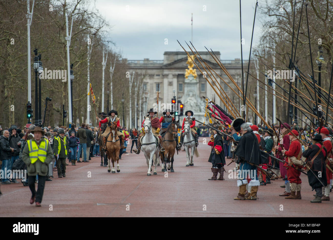 28 January 2018. The Kings March in London following the route of King ...