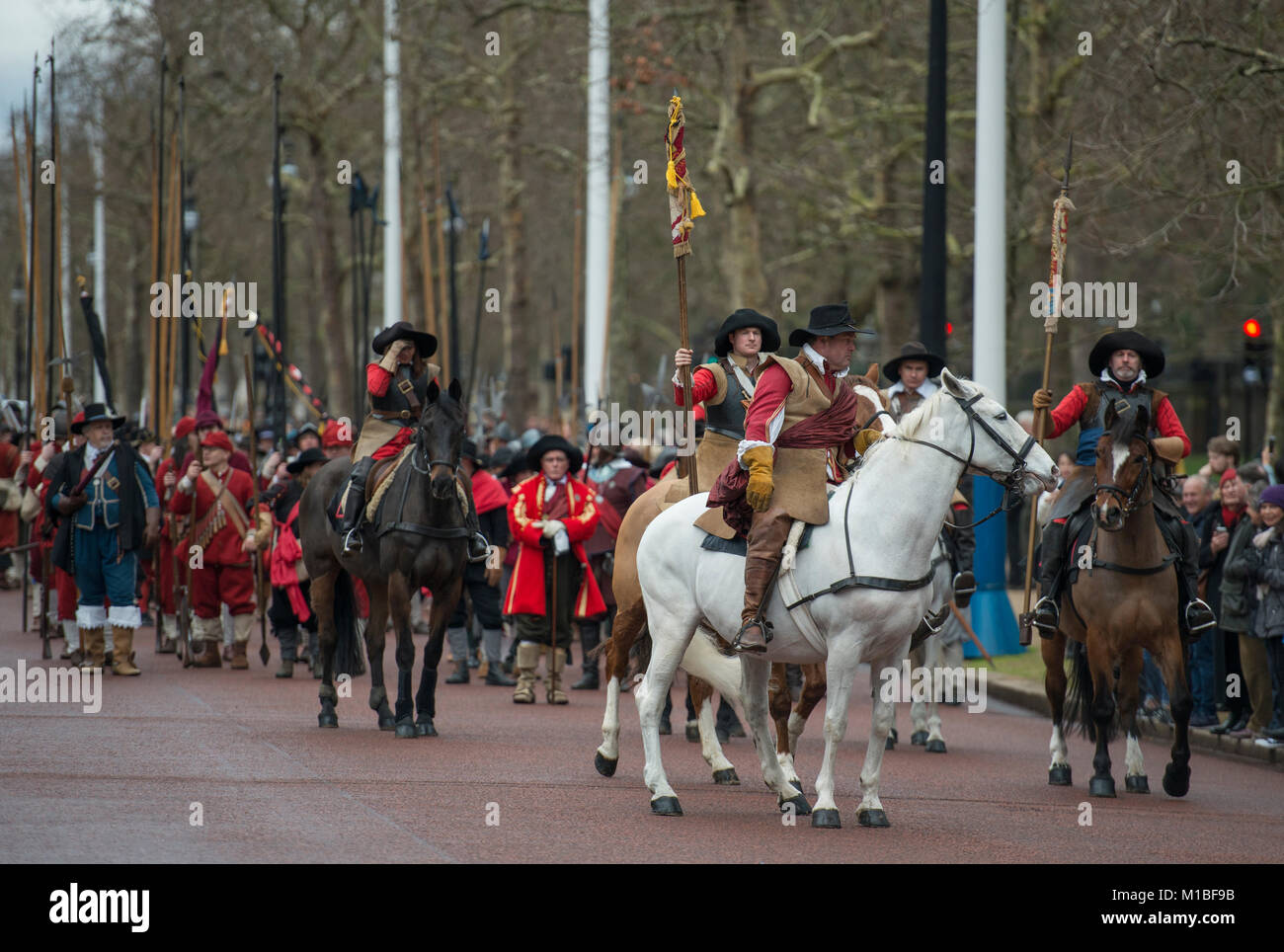 28 January 2018. The Kings March in London following the route of King ...