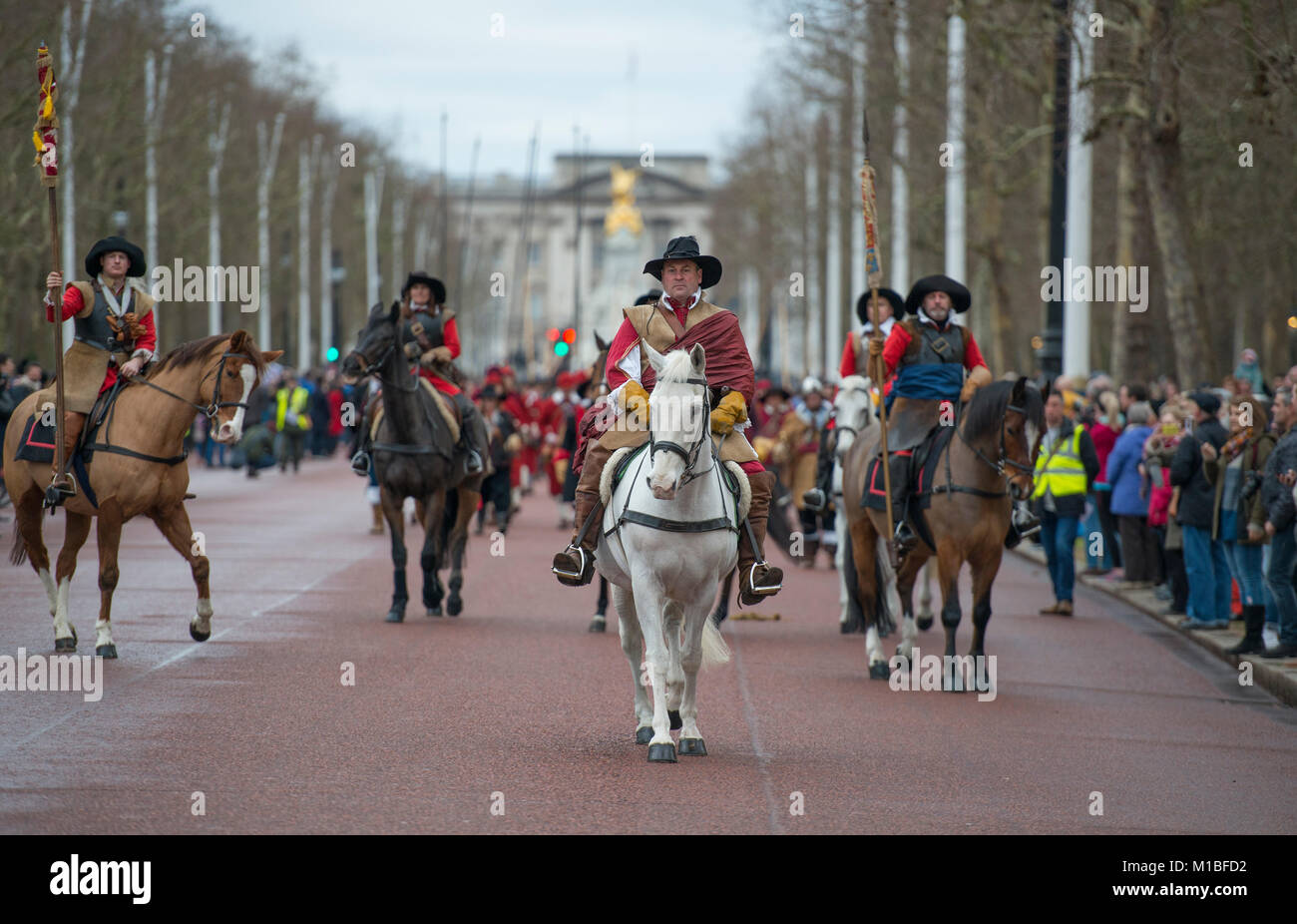 28 January 2018. The Kings March in London following the route of King ...