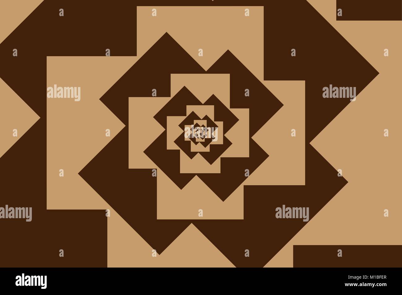 Spiral of rotating squares, Spiral from squares - brown pattern Stock ...