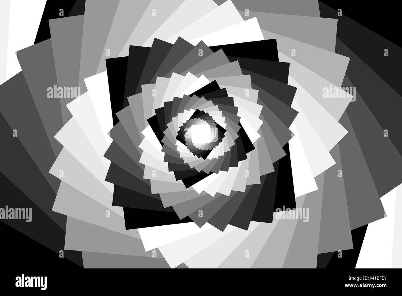 Spiral of rotating squares - gray background, Spiral from squares ...