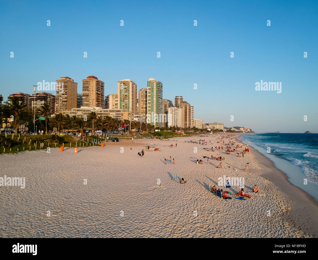 Drone photo of Barra da Tijuca beach, Rio de Janeiro, Brazil. We can ...