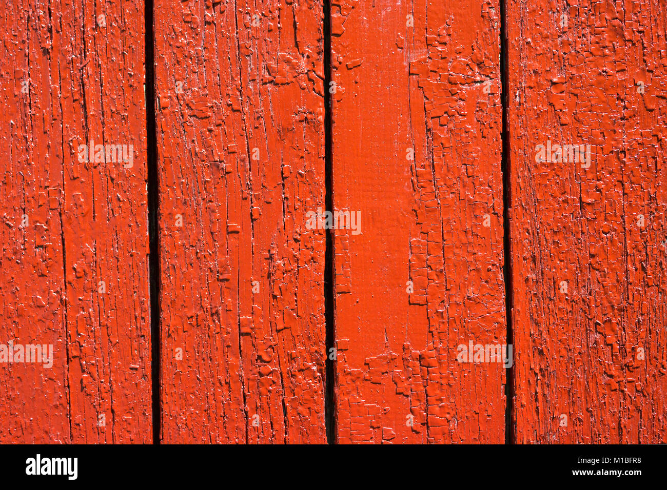Background image of a wooden wall painted in bright red color Stock ...