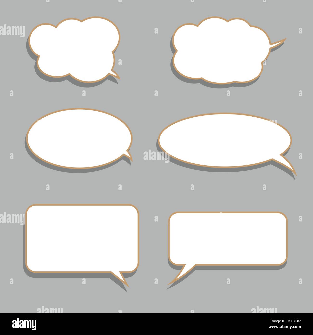 Vector set of stickers of speech bubbles. Blank empty white speech bubbles Stock Vector Image ...
