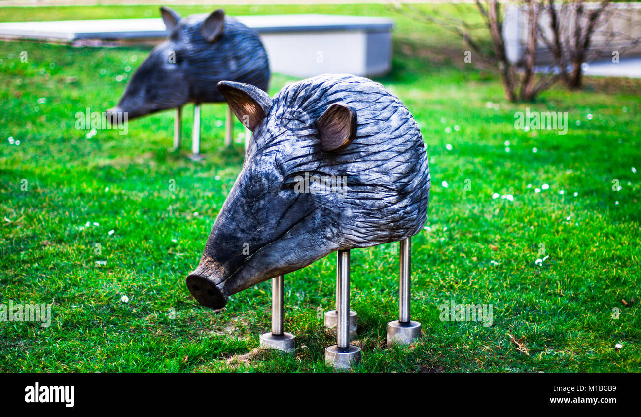 Wooden pigs hi-res stock photography and images - Alamy
