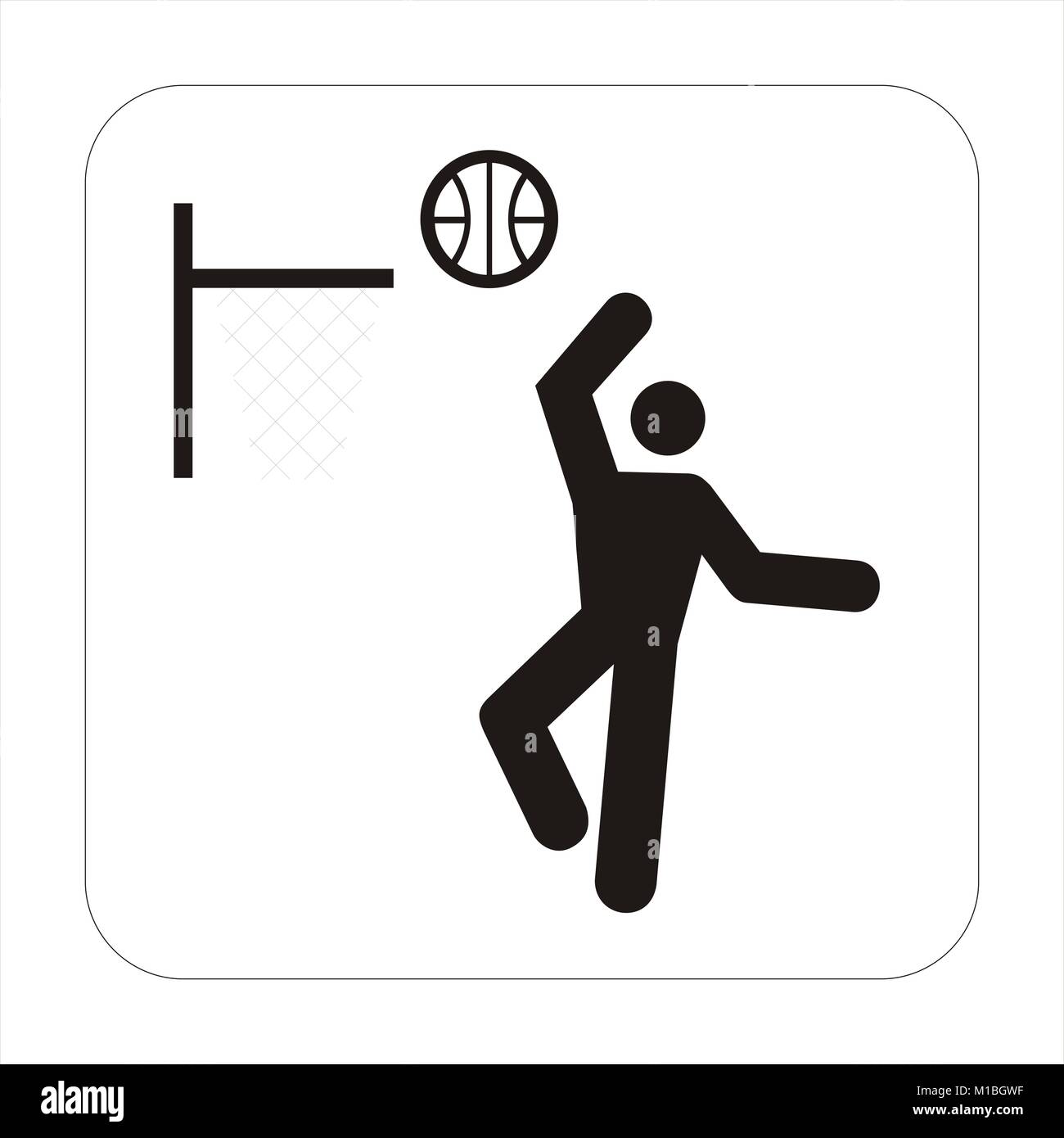 Man with Ball as Basketball Concept Icon Stock Photo - Alamy