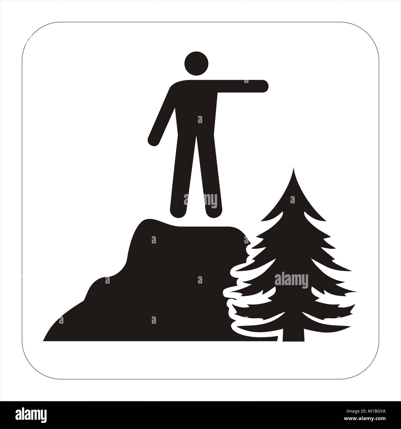 Hiker walking mountain trail Cut Out Stock Images & Pictures - Alamy