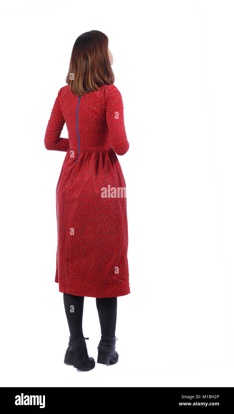 back view of standing young beautiful woman Stock Photo - Alamy