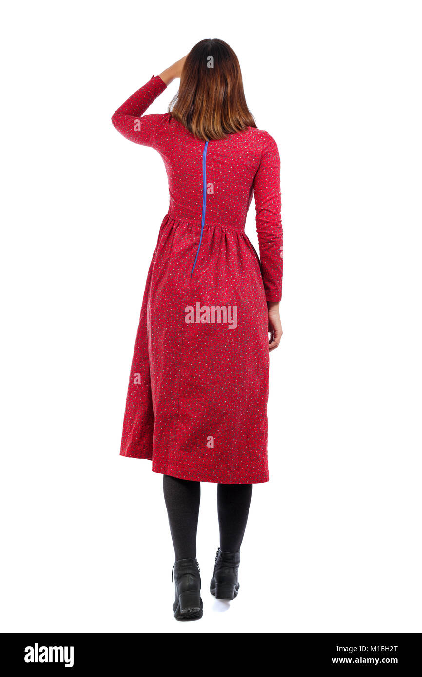 back view of standing young beautiful woman Stock Photo - Alamy