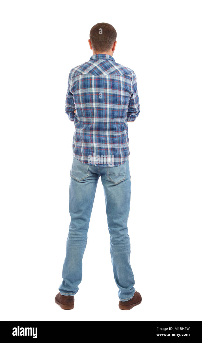 Back view of man in jeans Stock Photo - Alamy