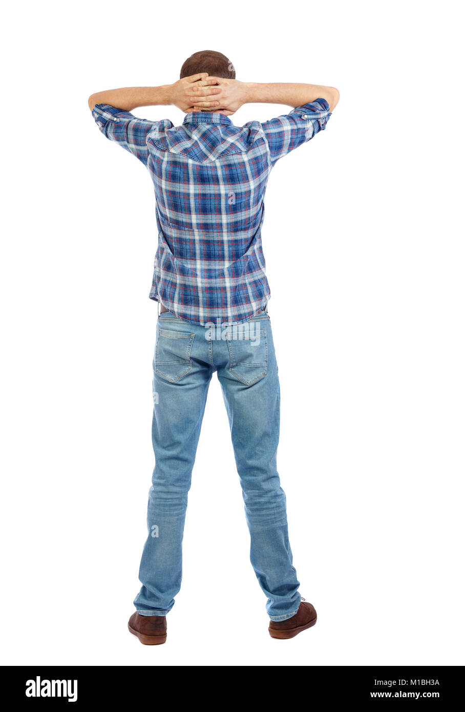 Back view of man in jeans Stock Photo - Alamy
