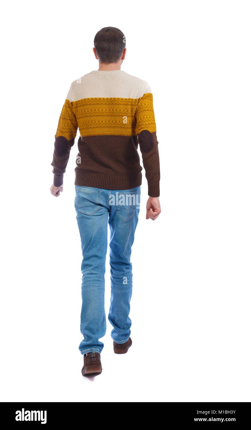 Back view of going handsome man. walking young guy Stock Photo - Alamy