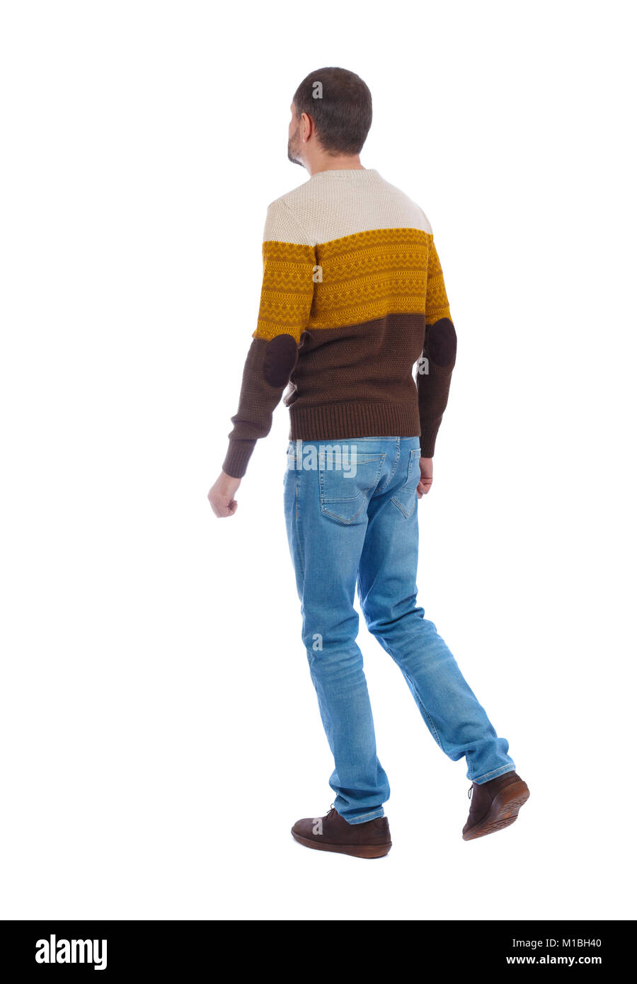 Back view of going handsome man. walking young guy Stock Photo - Alamy