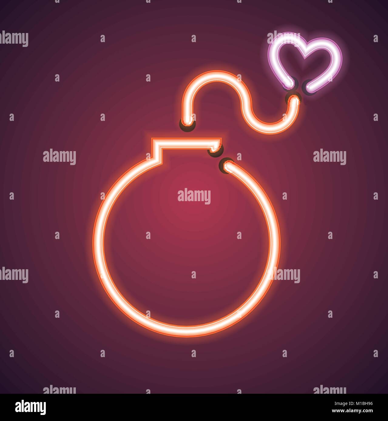 Valentine's neon love bomb vector sign Stock Vector Image & Art - Alamy