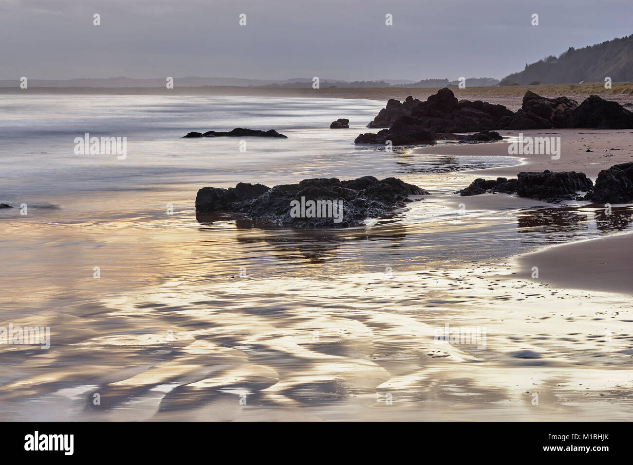 St. Cyrus beach, Aberdeenshire, Scotland. A National Nature Reserve ...
