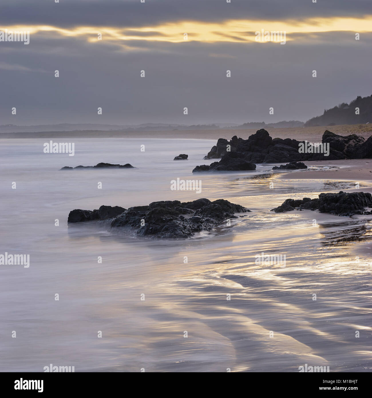 St. Cyrus beach, Aberdeenshire, Scotland. A National Nature Reserve ...