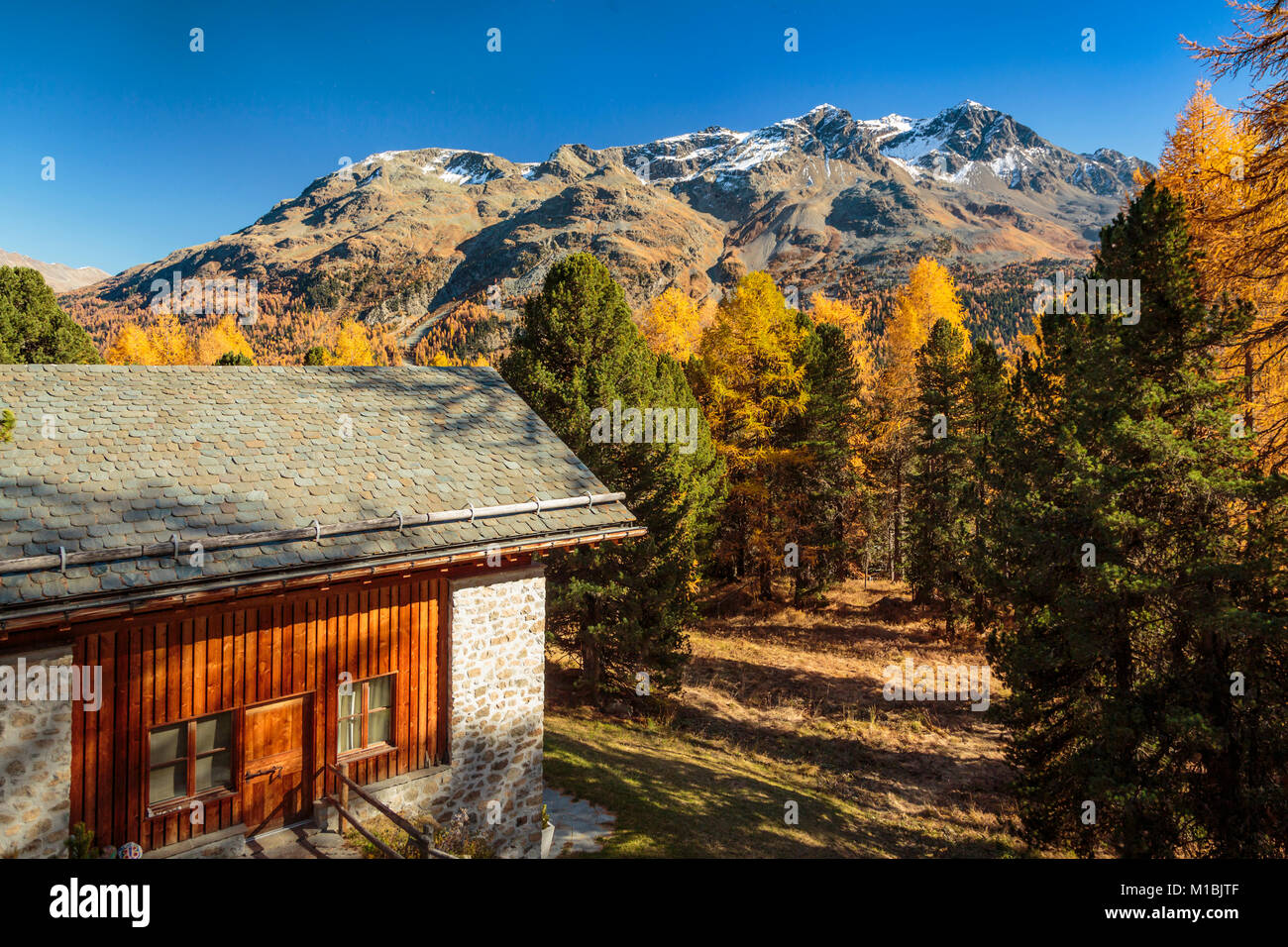 Mountains and fall foliage color near the luxury resort town of St ...